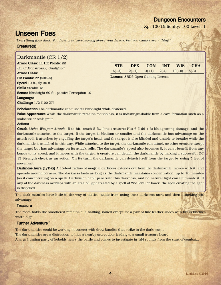 DnD Adventure and Random Encounter Ideas